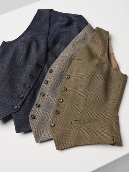Olivia Ladies Vest, Grey Check - Business Casual Vests for hospitality ...
