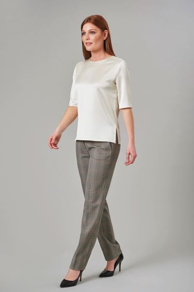 Stella Slim Leg Navy Check Pants - Fashion for work Canada Business ...
